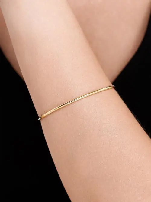 DEVATA 14k Yellow 2mm Hinged Bangle Bracelet