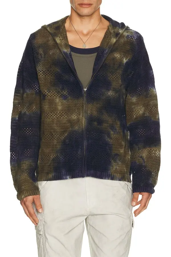 THISISNEVERTHAT Crochet Knit Zip Hoodie