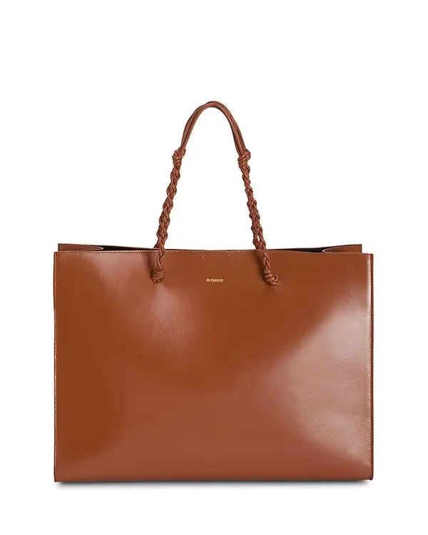 JIL SANDER Tangle Large Leather Tote Bag - Tan
