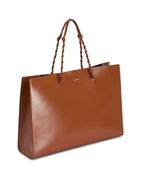 JIL SANDER Tangle Large Leather Tote Bag - Tan