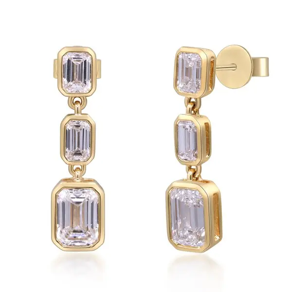 MYGEMMA 3.48 Ctw Lab-grown Diamond Drop Earrings In 14k Yellow Gold