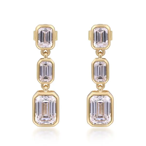 MYGEMMA 3.48 Ctw Yellow Gold Lab-grown Diamond Earrings - Yellow_gold