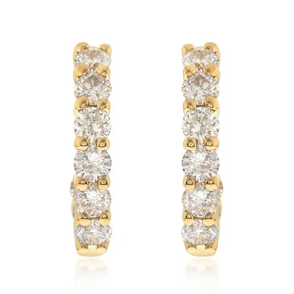 MYGEMMA 2.13 Ctw Lab-grown Diamond Hoop Earrings In Yellow Gold - Yellow_gold