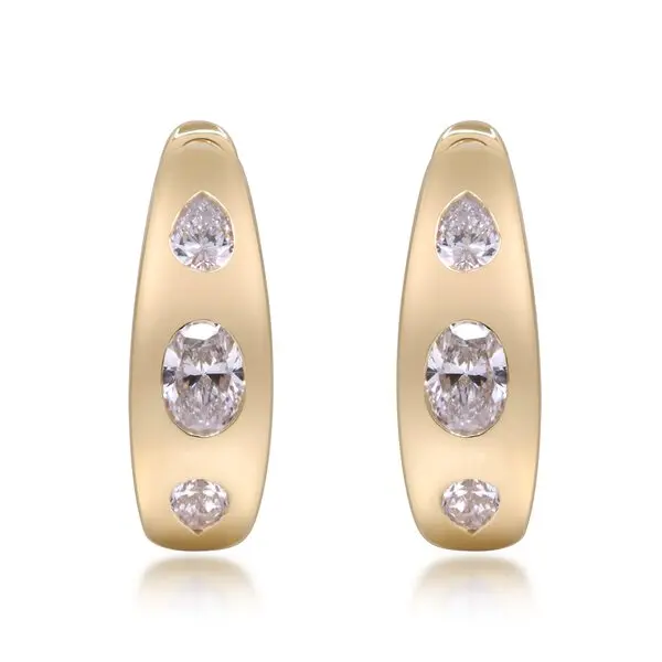 MYGEMMA 1.15 Ctw Lab-grown Diamond Yellow Gold Hoop Earrings - Yellow_gold