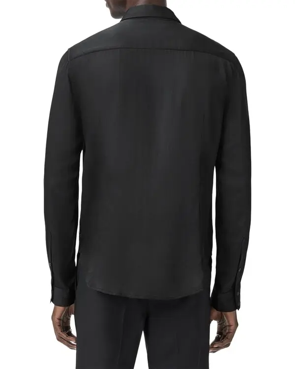 John Varvatos Ross Long Sleeve Button Front Shirt - Black