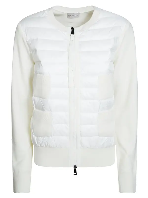 Moncler Zip-up Puffer Cardigan - Bianco