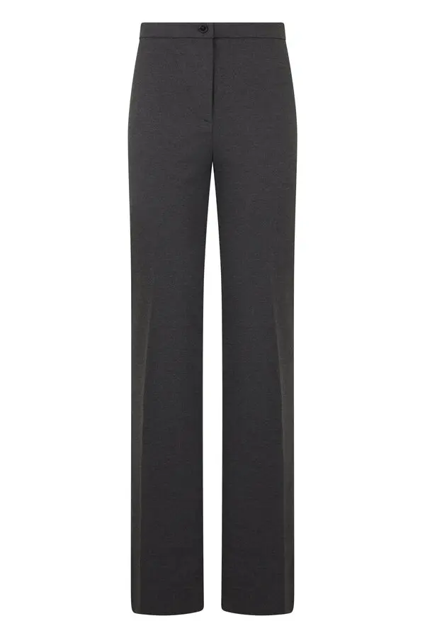 Pinko High-waist Straight-cut Crease Trousers - Heather Grey
