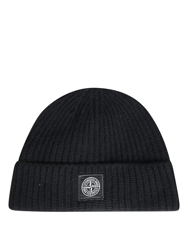 Stone Island Style Ribbed Beanie For