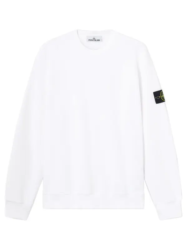 Stone Island Ribbed Neckline Sweatshirt - Bianco