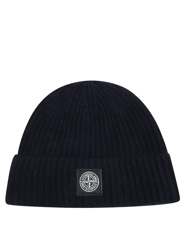 Stone Island Ribbed Logo Beanie