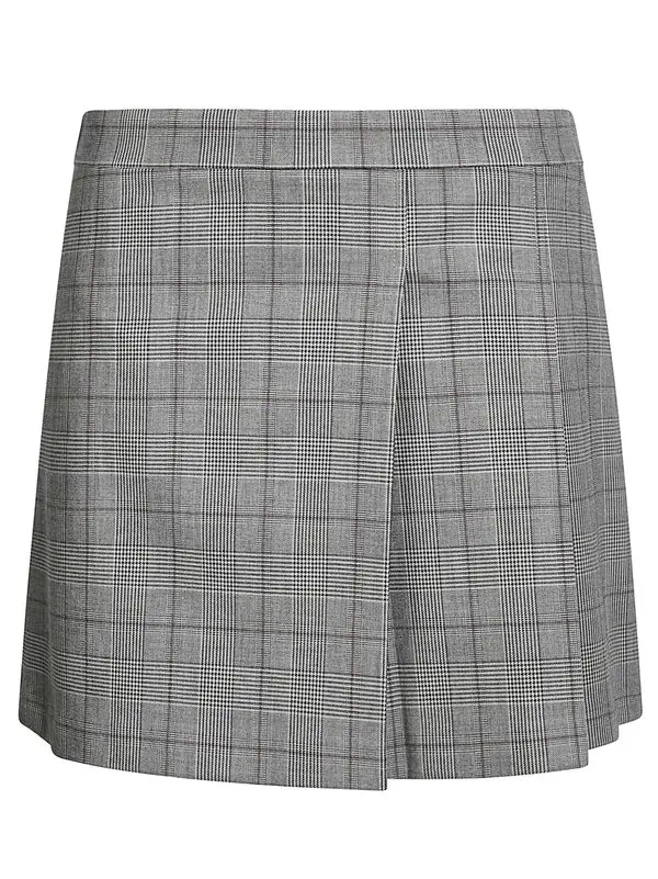 Pinko Giunco Wool Blend Plaid Skirt