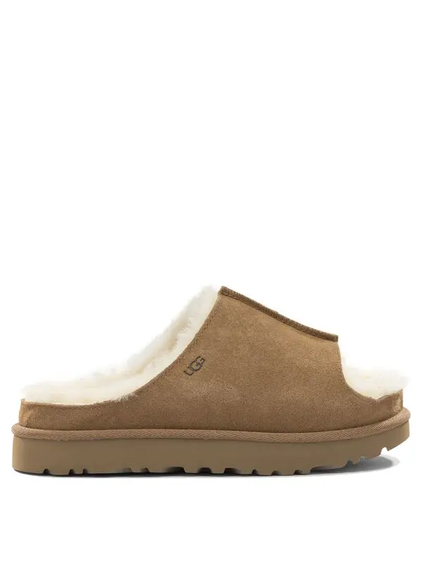 UGG Suede Shearling Lined Slip-on Sandals