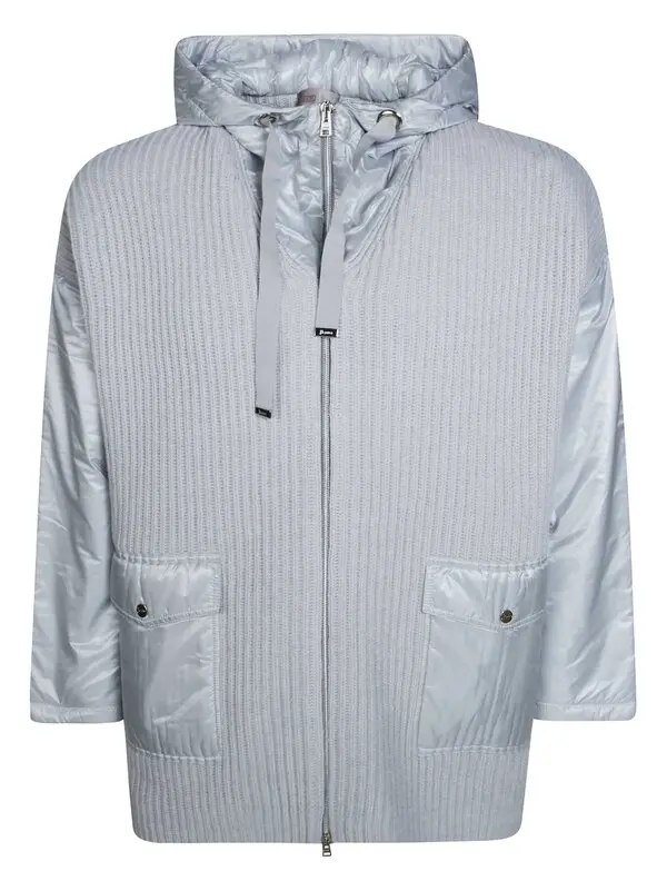 Herno Wool Hooded Wrap Mantle - Grigio