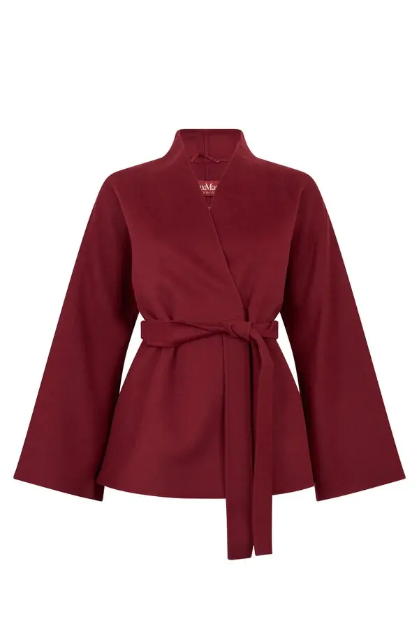 Max Mara Kimono Wool Jacket With Waist Belt