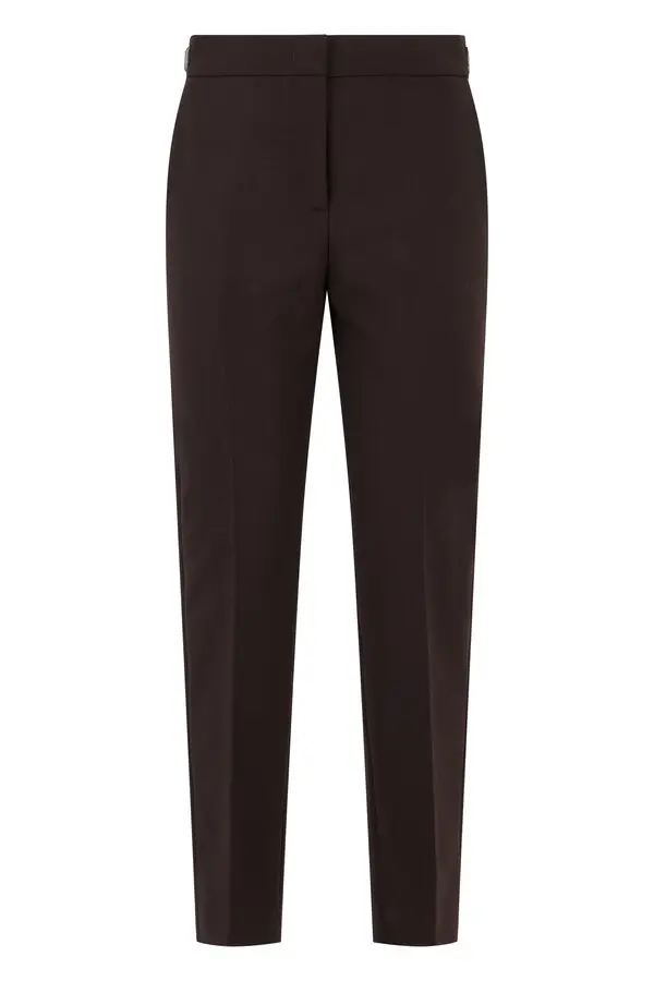 Max Mara Slim-fit Wool Trousers With Pleats And Belt - Burgundy