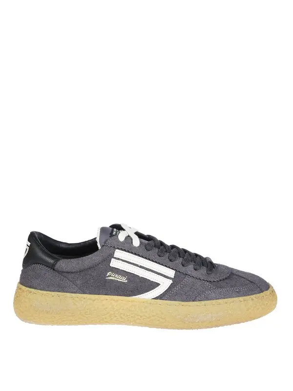 PURAAI Vintage Hairy Microsuede Lace-up Sneakers