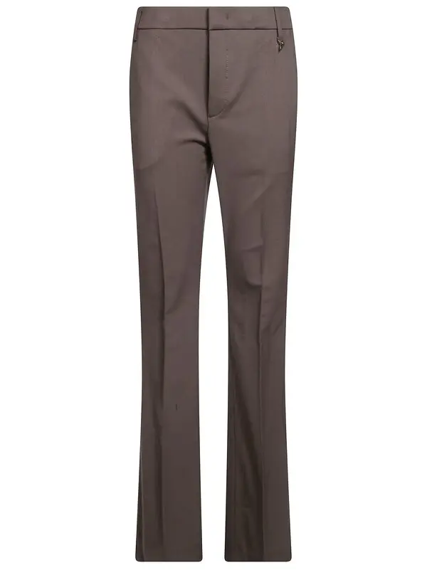 DONDUP Lexi Skinny-fit Tailored Trousers With Charm In Stretch Wool Gabardine - Marrone