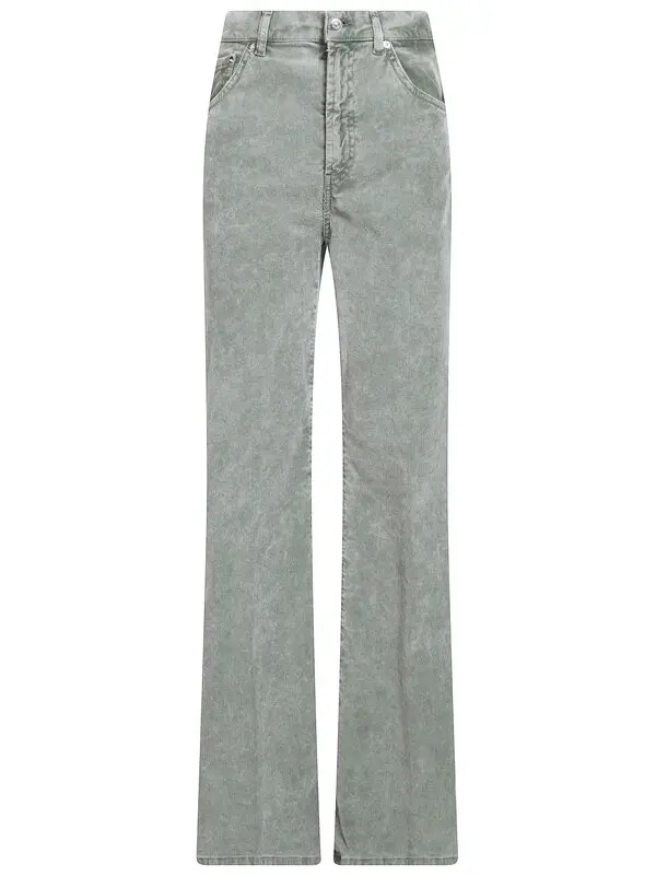 DONDUP Amber Wide-leg Needlecord Jeans - Verde