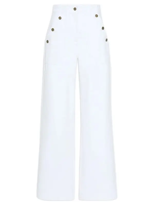 Max Mara Garment-treated Cotton Trousers - Bianco