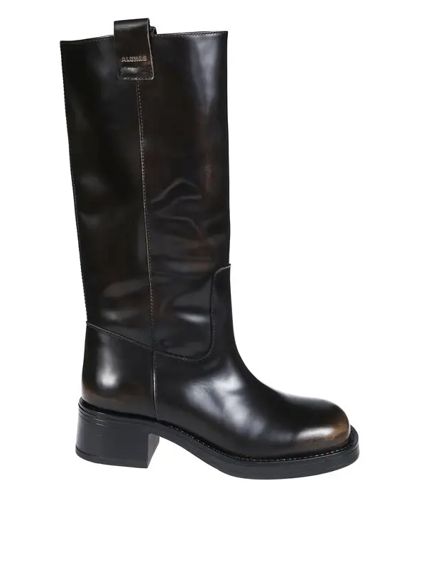 ALOHAS Vintage-effect Leather Boots - Marrone