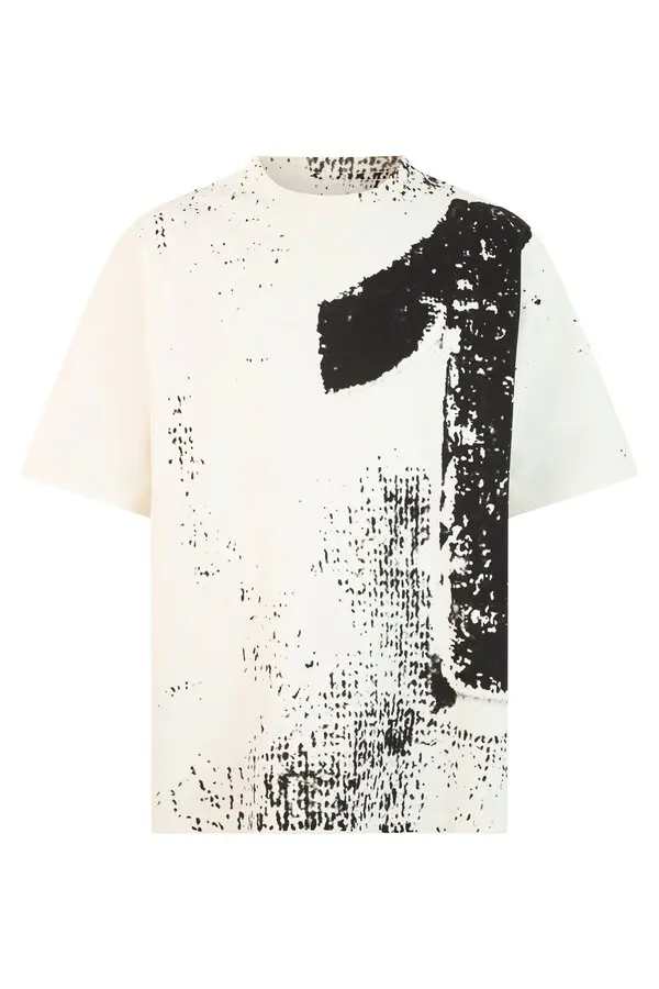 MAISON MARGIELA Short Sleeve Cotton Graphic T-shirt For - White