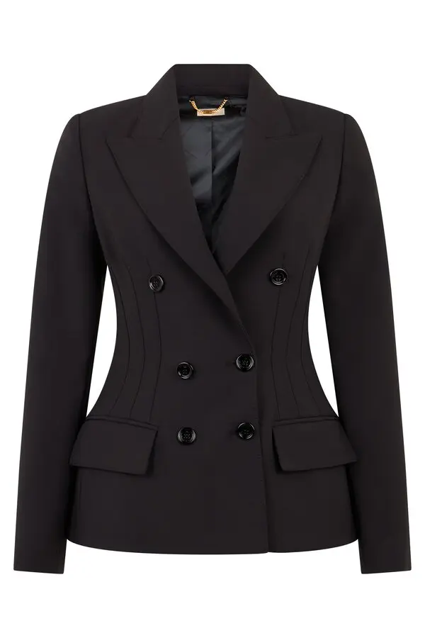 Elisabetta Franchi Double-breasted Structured Jacket For
