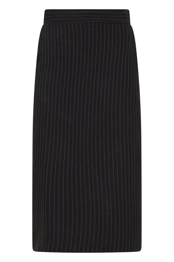 Elisabetta Franchi Slim Fit Pinstripe Dress - Black