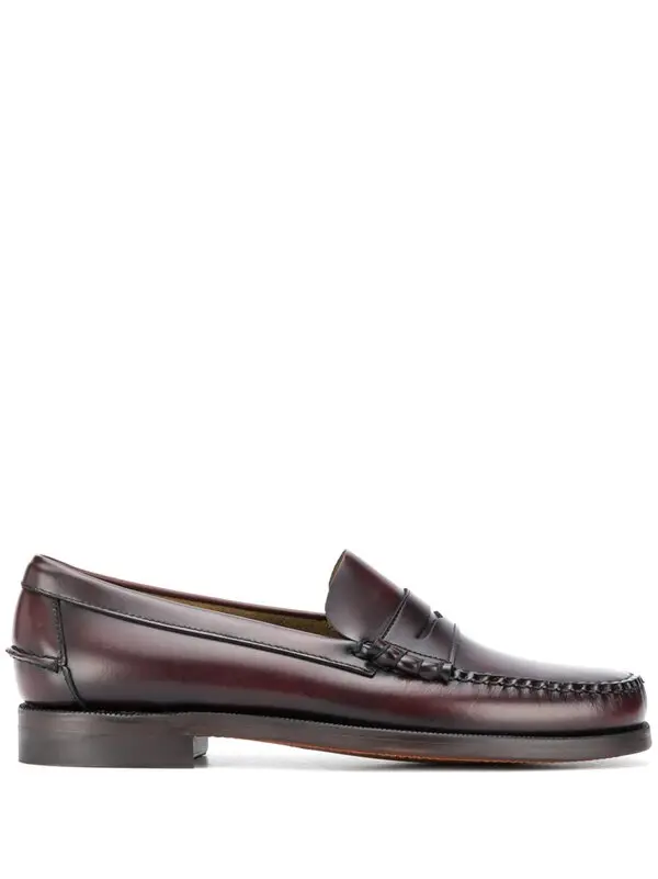 SEBAGO Smooth Brushed Full-grain Leather Slip-on Loafers