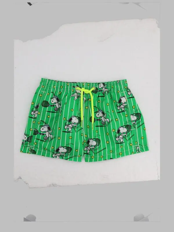 MC2 SAINT BARTH Mini Double Striped Swim Shorts - Green