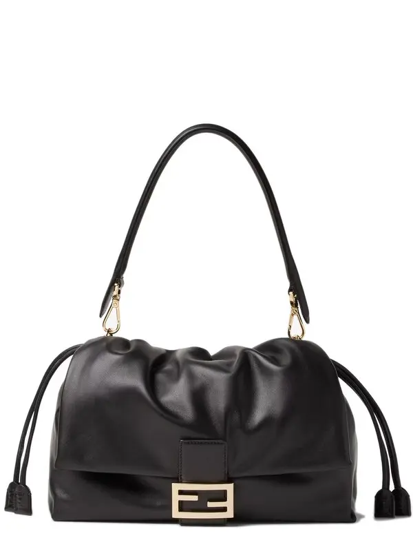 Fendi Mini Lamb Leather Shoulder & Crossbody Bag - Nero