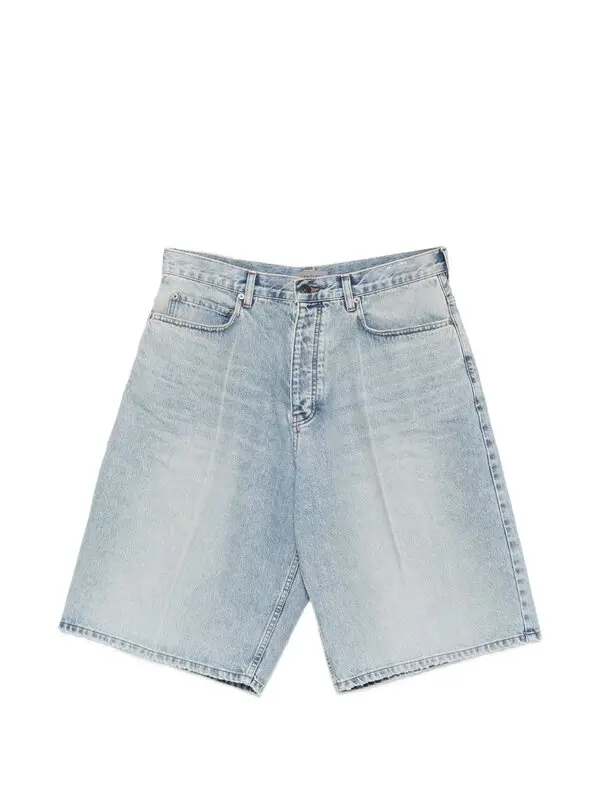 Balenciaga Light Wash Denim Shorts - Lightlblue