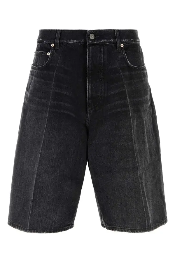 Balenciaga Panelled Distressed-finish Denim Shorts