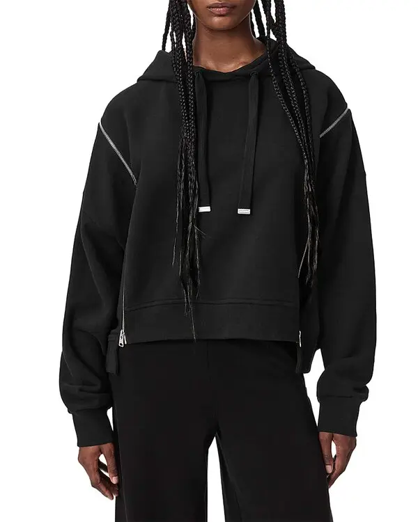 ALLSAINTS Ciara Cropped Hoodie - Black