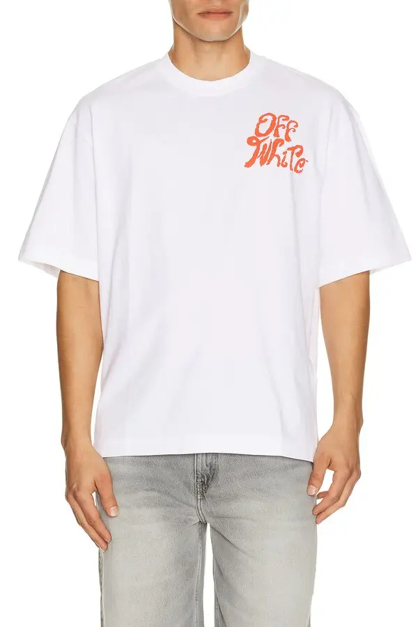 Off-White Grass Ink Logo Skate Tee - White