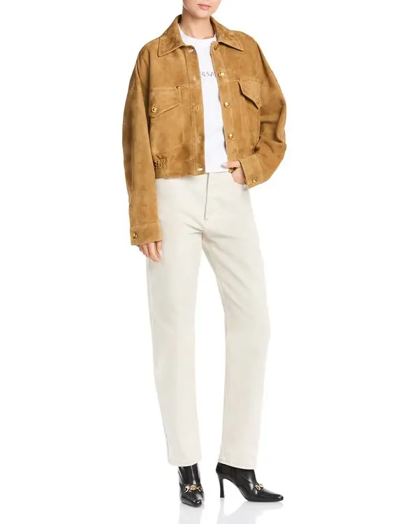Versace Suede Cropped Jacket