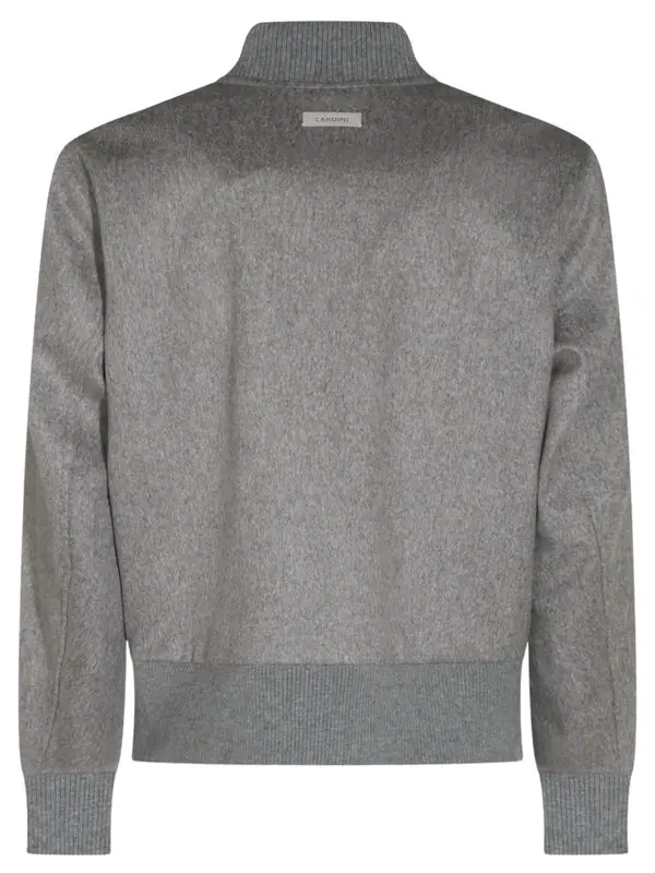 LARDINI Ribbed-trim Wool Bomber Jacket