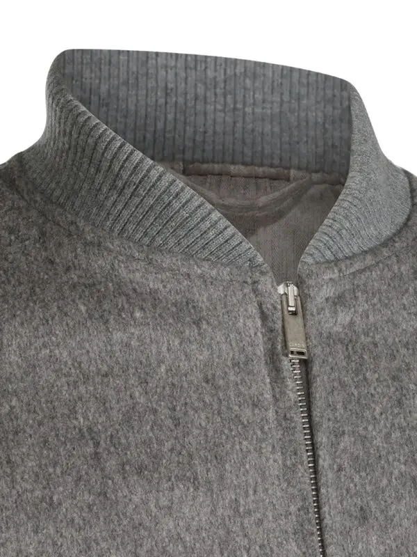 LARDINI Ribbed-trim Wool Bomber Jacket