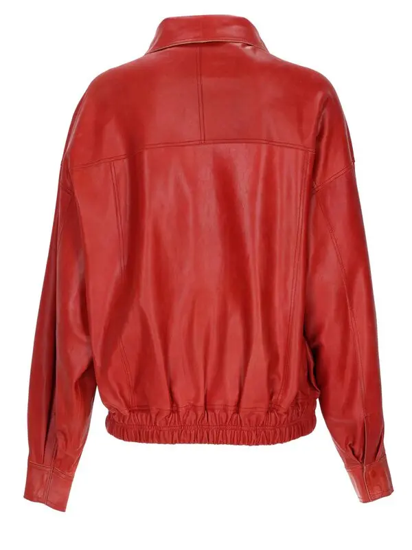 ALYSI Alesi Leather Bomber Jacket
