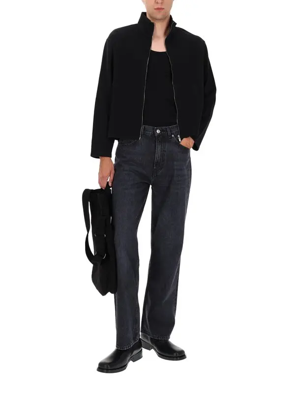 Our Legacy Felpa "shrunken" Con Zip - Black