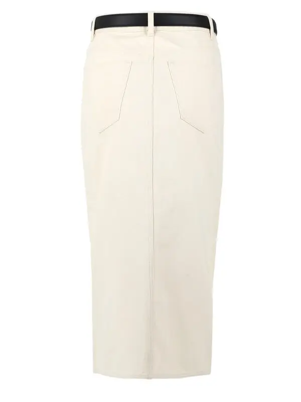 SELF-PORTRAIT Midi Skirt With Button Details