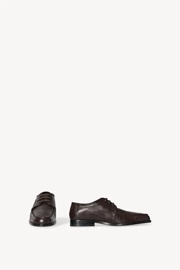THE ROW Nino Derby Shoe - Deep Brown
