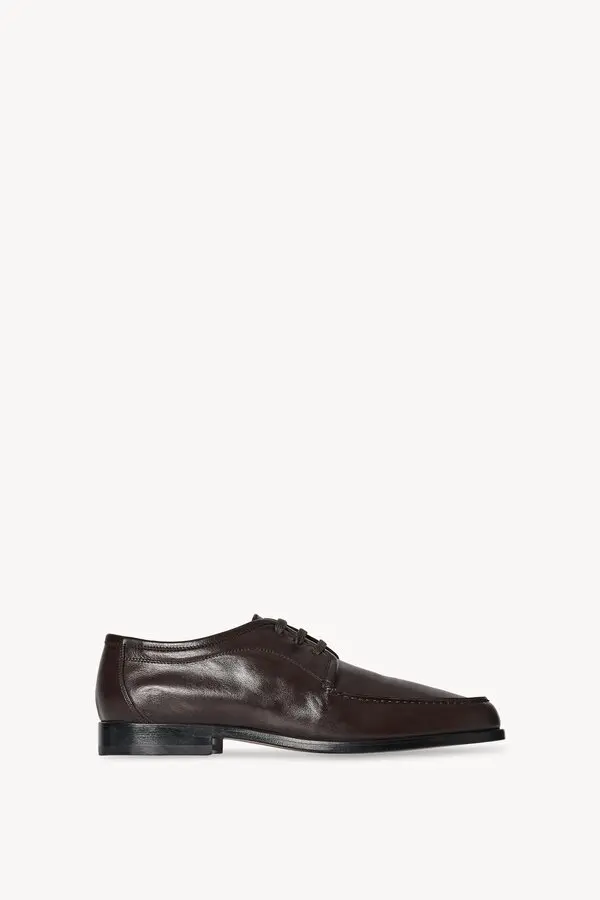 THE ROW Nino Derby Shoe - Deep Brown