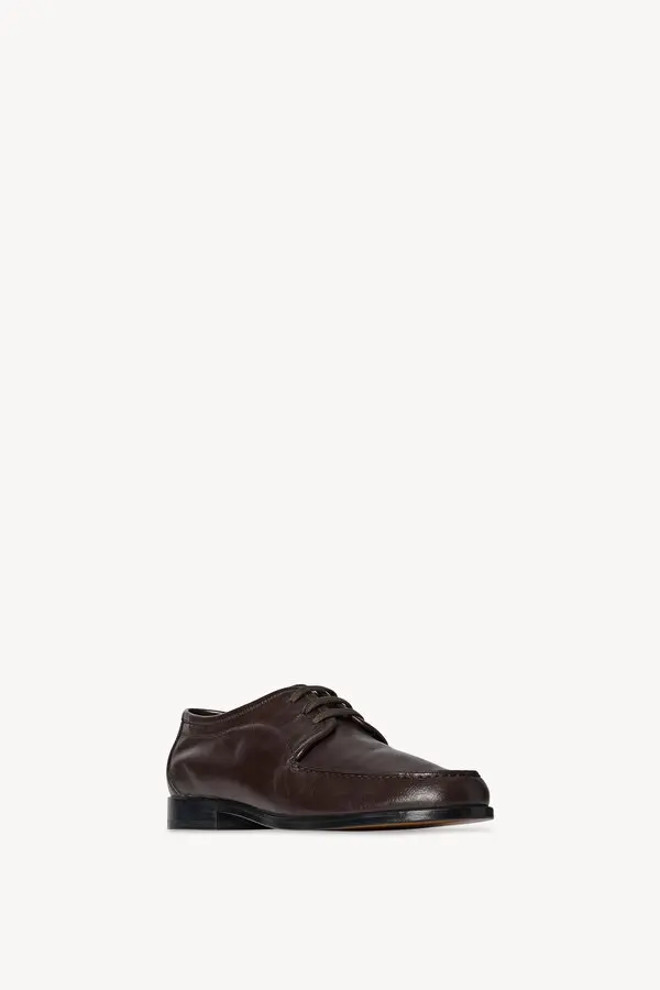 THE ROW Nino Derby Shoe - Deep Brown