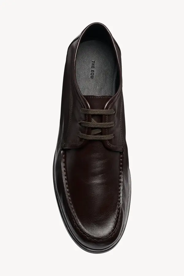 THE ROW Nino Derby Shoe - Deep Brown