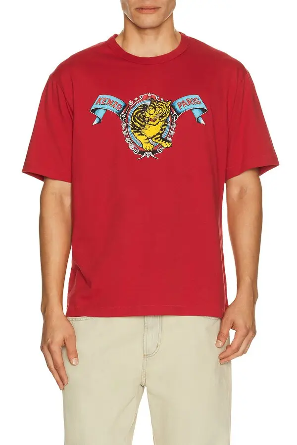 Kenzo Jumping Tiger Classic T-shirt In Red - Vermillion