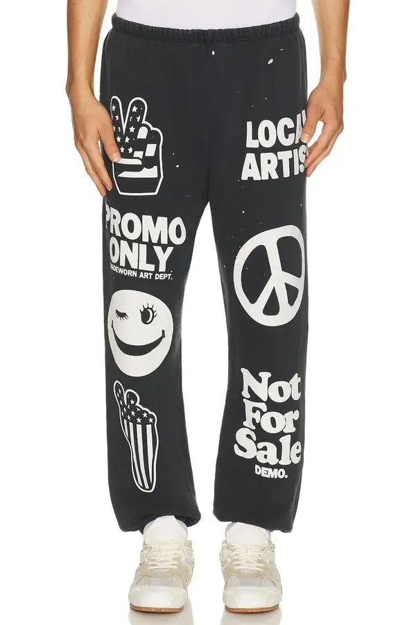 MadeWorn Art Happens P.e. Sweatpants In Black - Coal