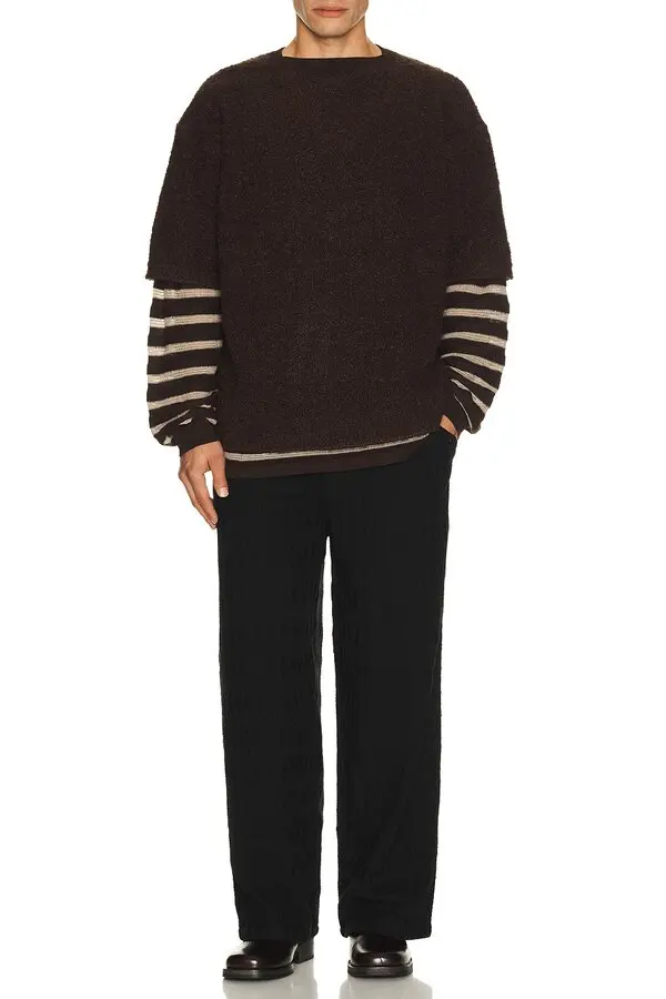 ISA BOULDER Repeat Stripe Top In Brown