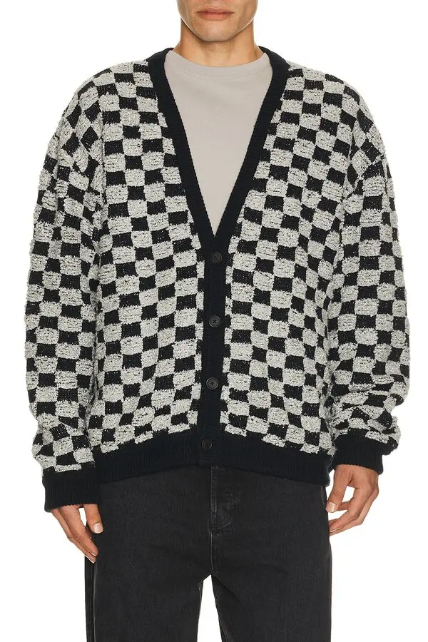 ISA BOULDER Checkerboard Knit Cardigan