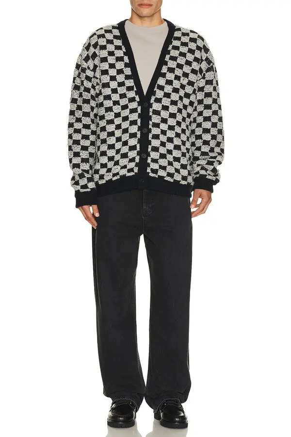 ISA BOULDER Checkerboard Knit Cardigan