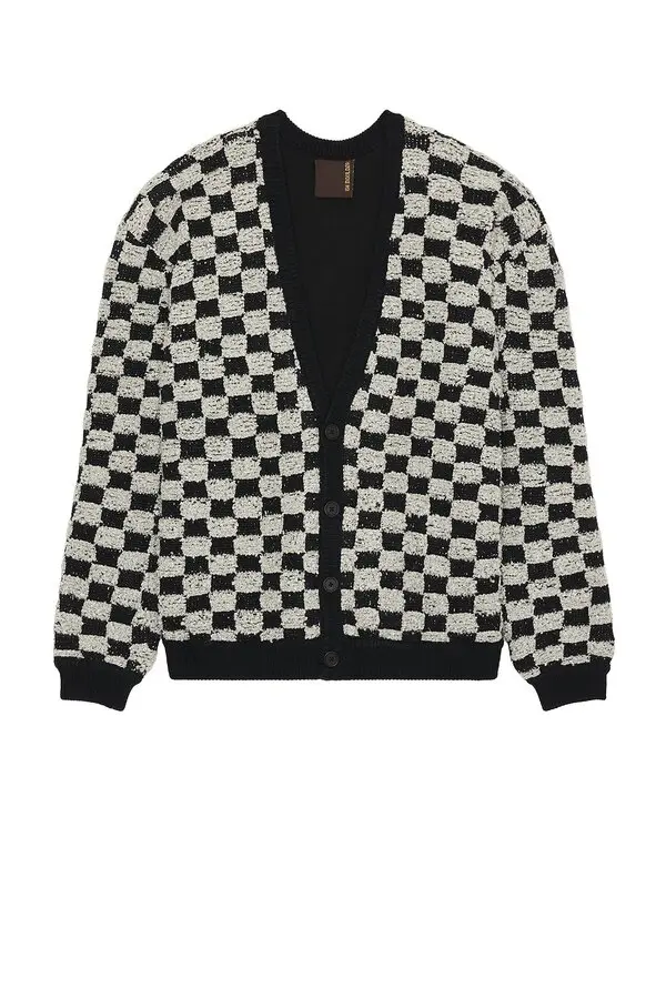 ISA BOULDER Checkerboard Knit Cardigan